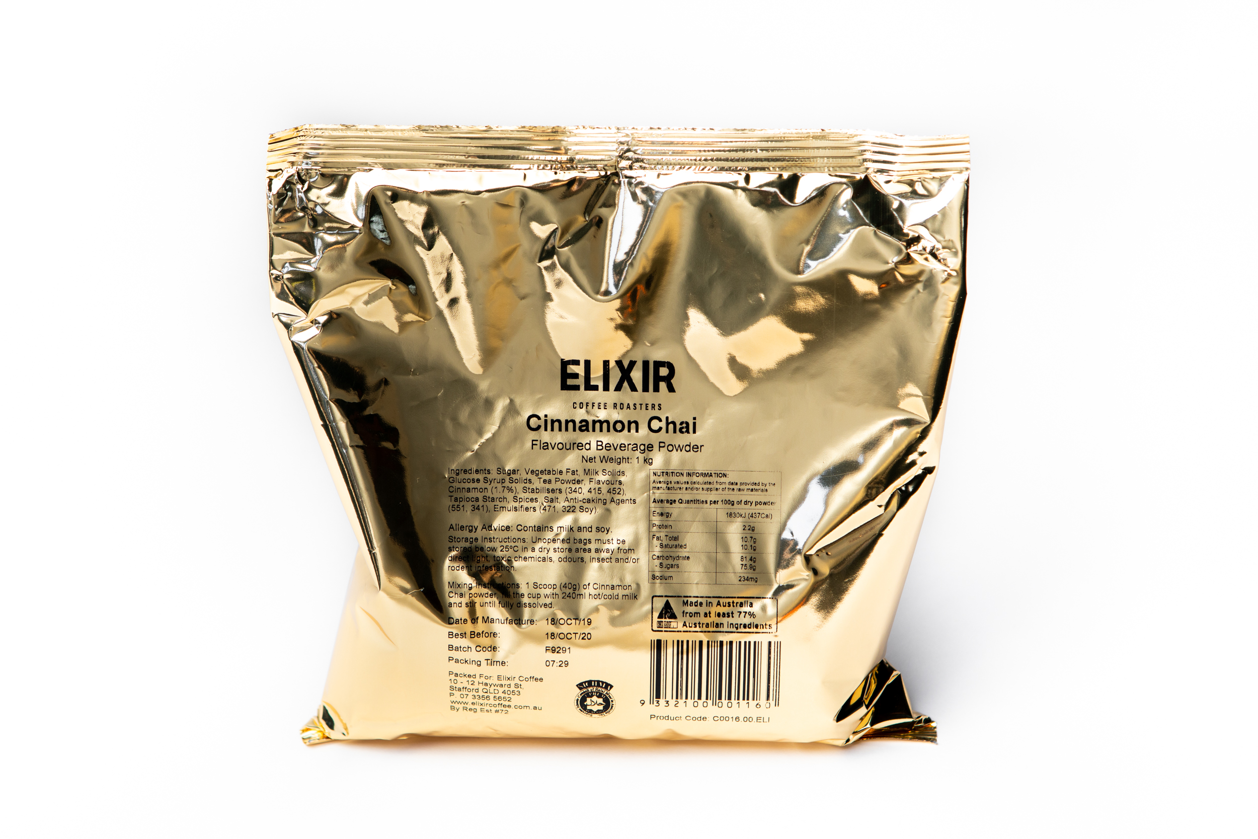 Elixir Chai Latte Powder (1kg) - Elixir Coffee